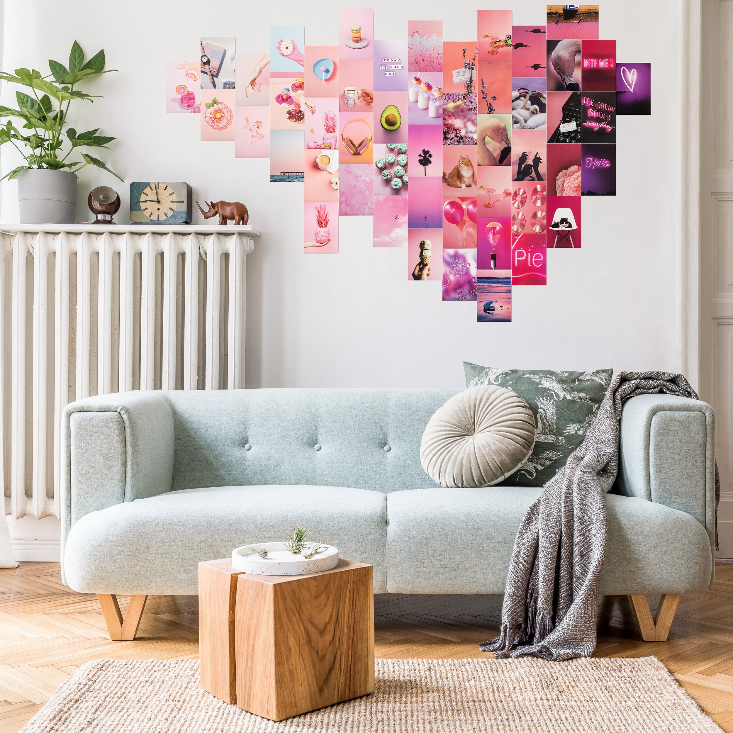 Preppy Hot Pink Wall Collage Kit Blush Pink Art for Coquette Room Decor ...