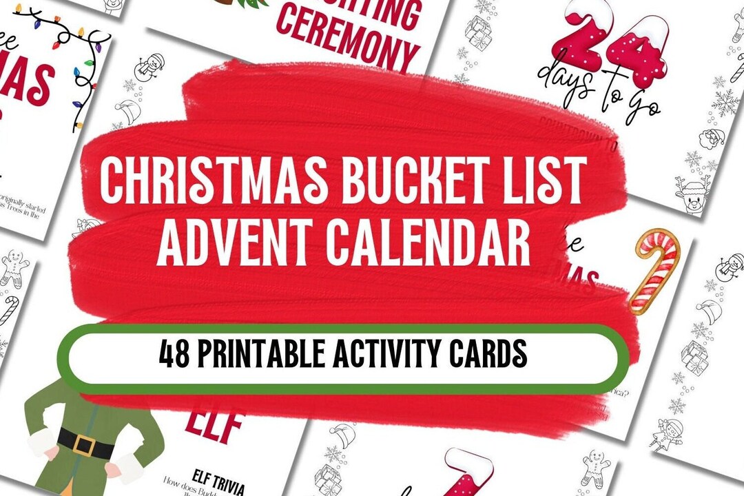 Christmas Bucket List Advent Calendar, DIY, Printable, Digital File - Etsy