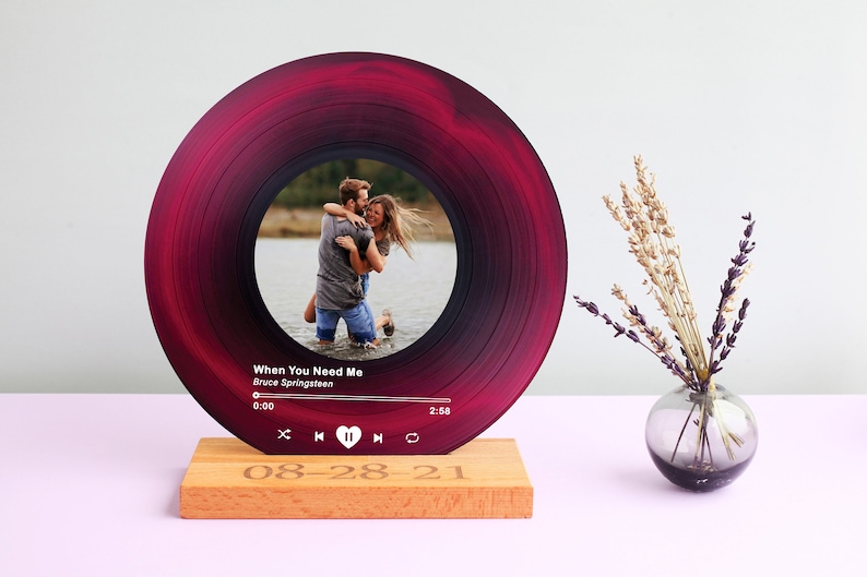Personalized Vinyl Record With Photo - Acrylic Song Plaque Gift for ...