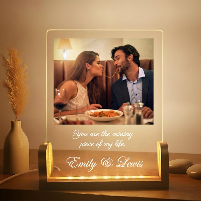 Custom Photo LED Light, Photo Collage Lamp, Personalized Acrylic ...