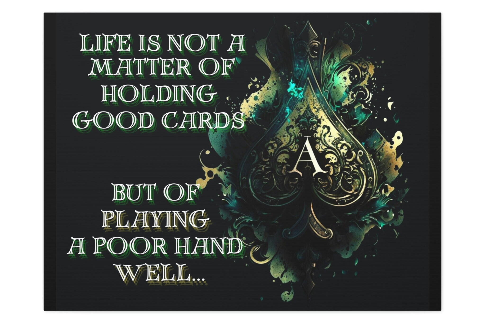 Ace of Spades Inspirational Quote High-quality Canvas Home Office and ...
