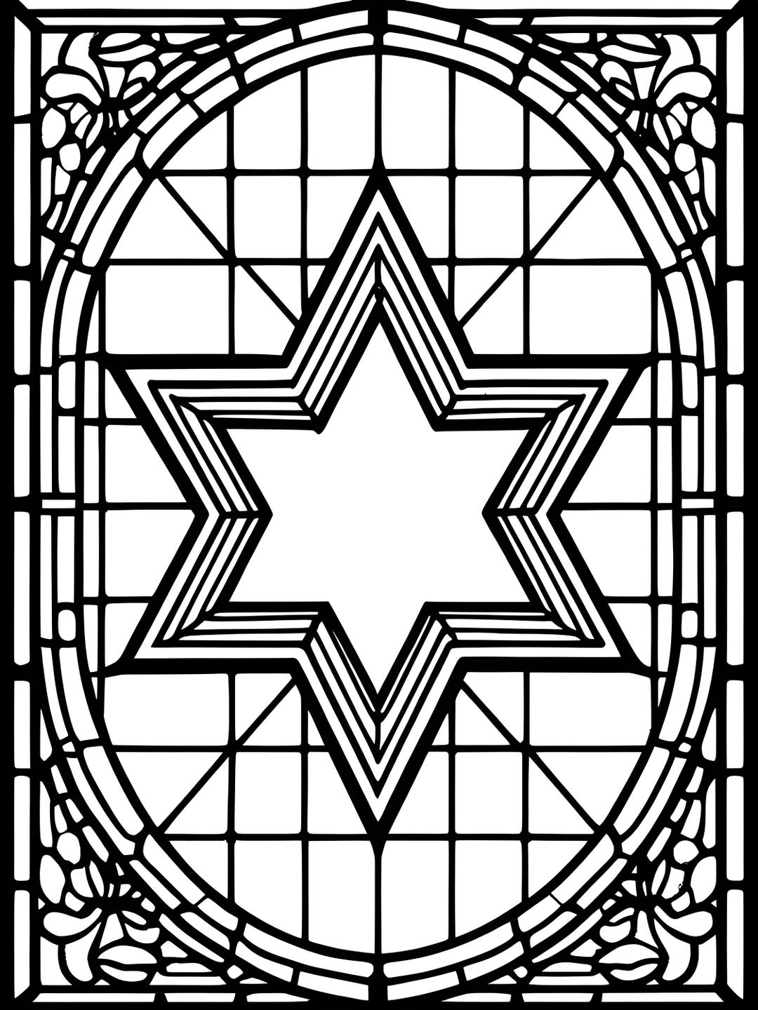 Colouring Page Jewish Star - Etsy
