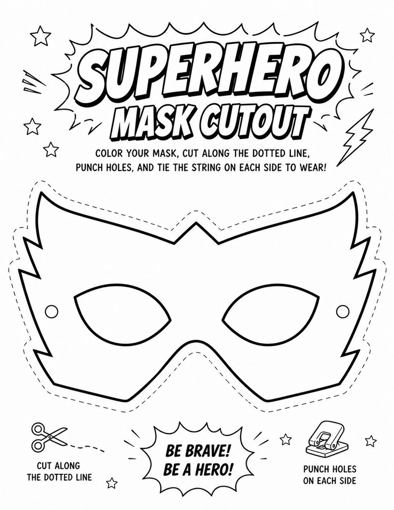 Superhero Party Pack for Kids | Printable Games, Masks (digital ...