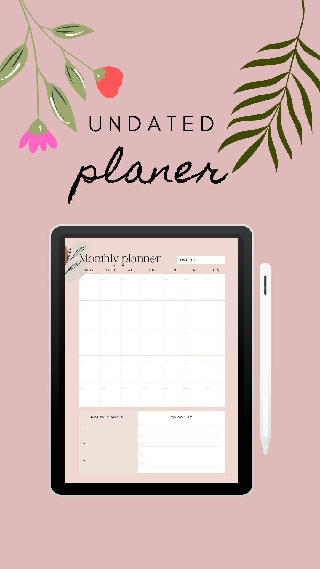 Undated Planner for Goodnotes, Reusable, To-do Lists - Etsy