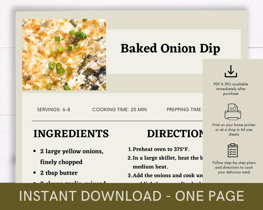 Baked Onion Dip Recipe, Delicious Dish Recipe, Easy Recipe Template ...