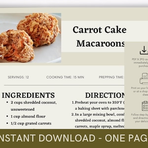 Printable Recipe for Carrot Cake Macaroons, Delicious Food Recipe ...