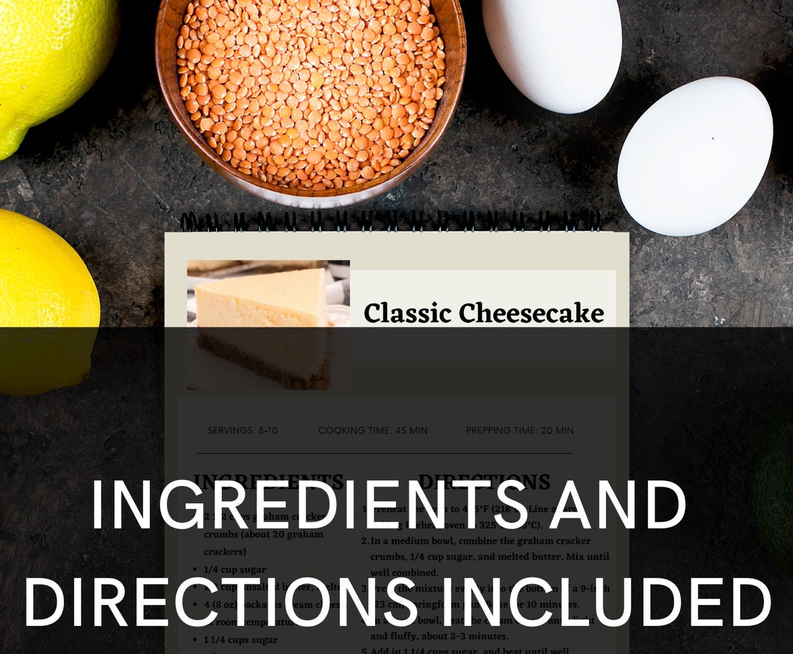 Printable Recipe for Classic Cheesecake, Delicious Food Recipe, Recipe ...