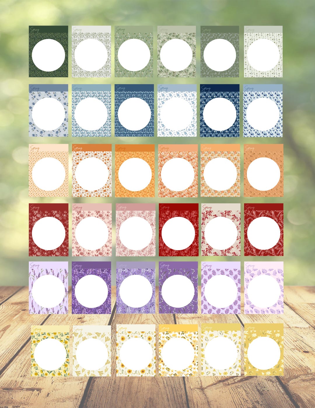 Spring Design Pocket Mirror Templates – Printable & Editable | Floral ...