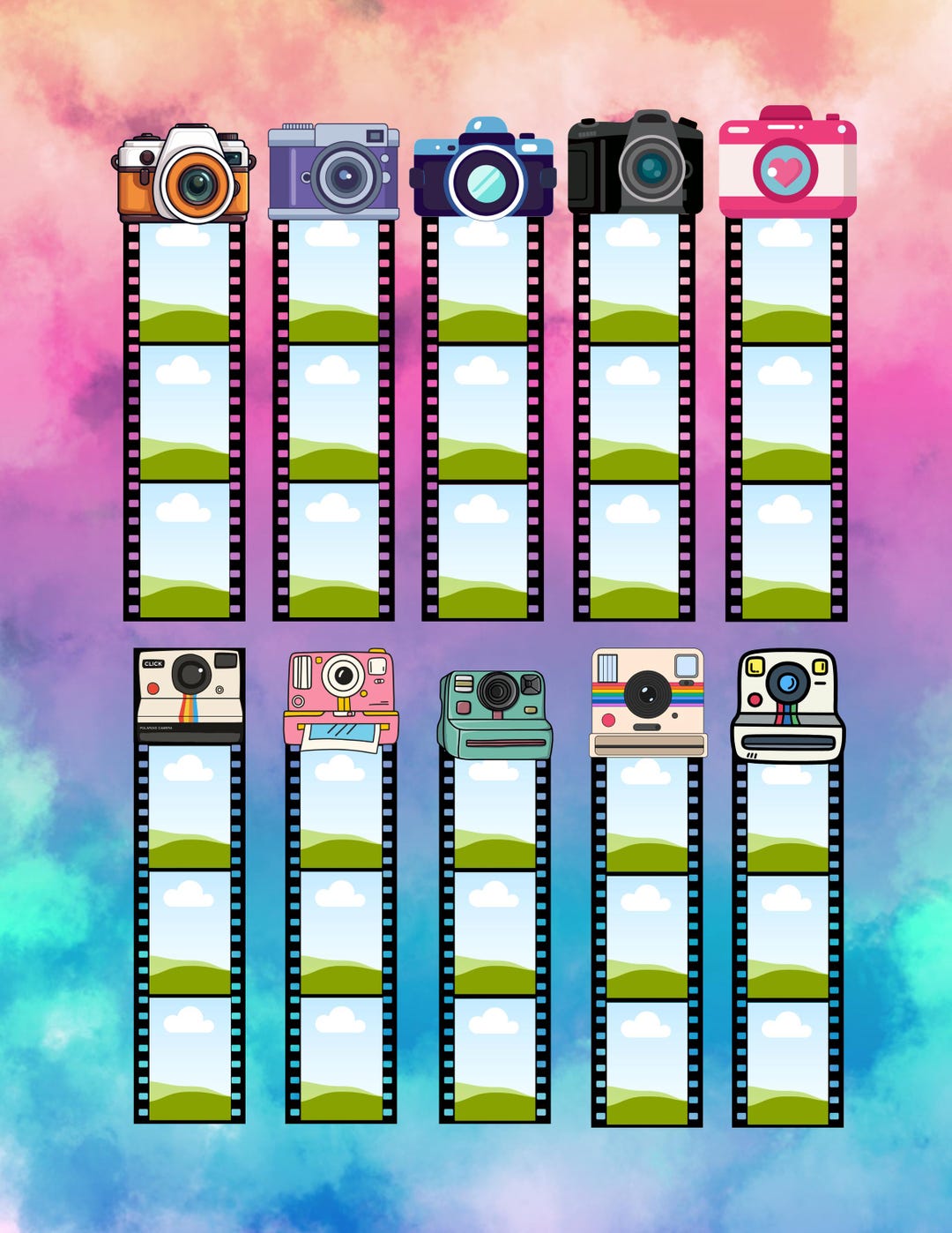 Fridge Magnet Photo Strip Template - Etsy