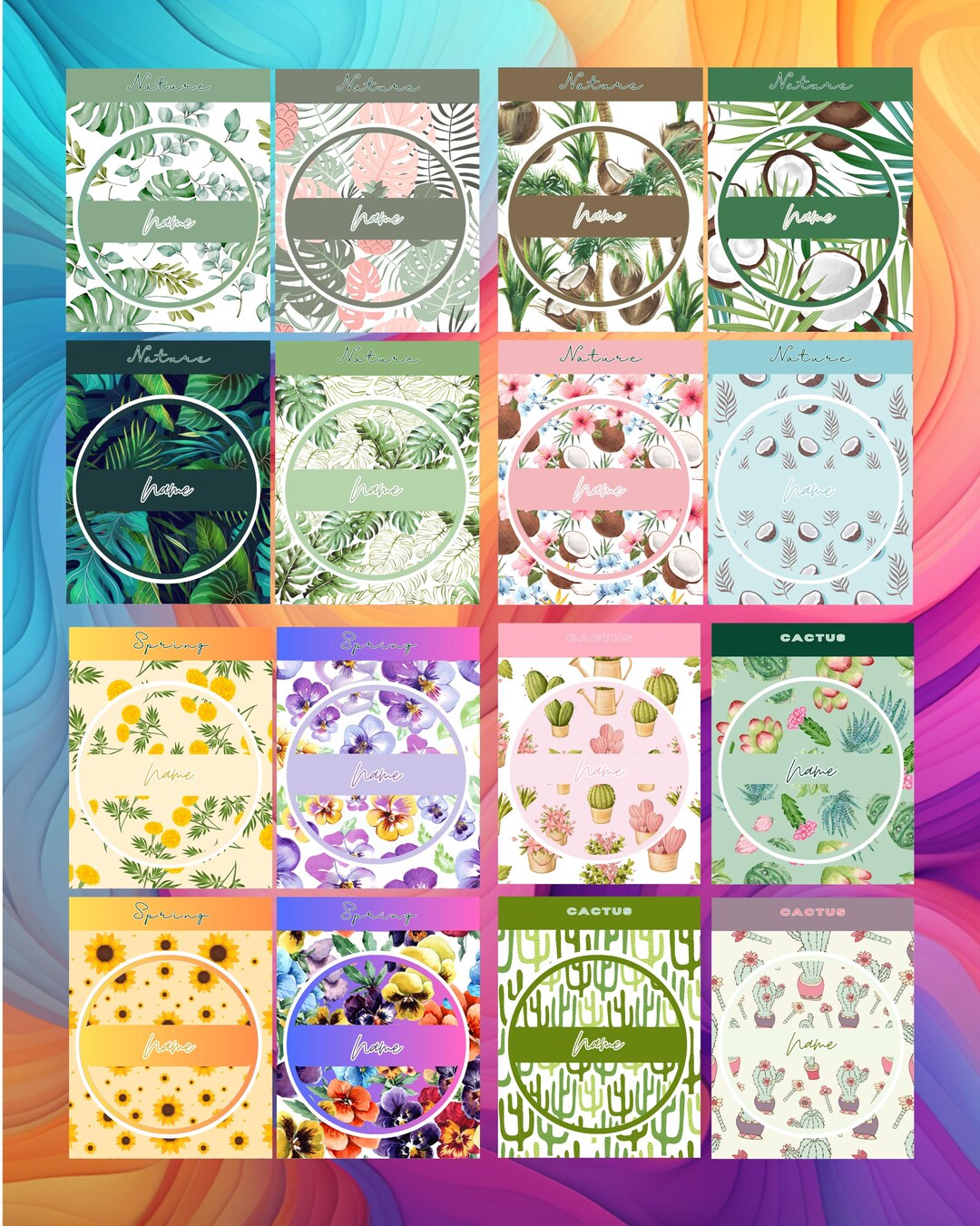 Nature Design Pocket Mirror Templates With Mock-ups Included– Printable ...