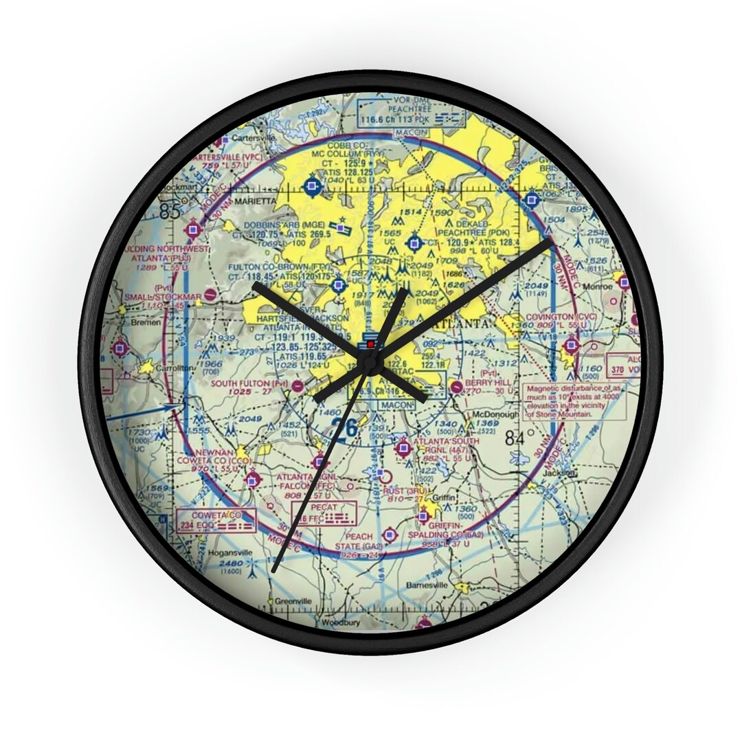 Atlanta Georgia ATL Sectional Chart Pilot Flight Crew Wall - Etsy