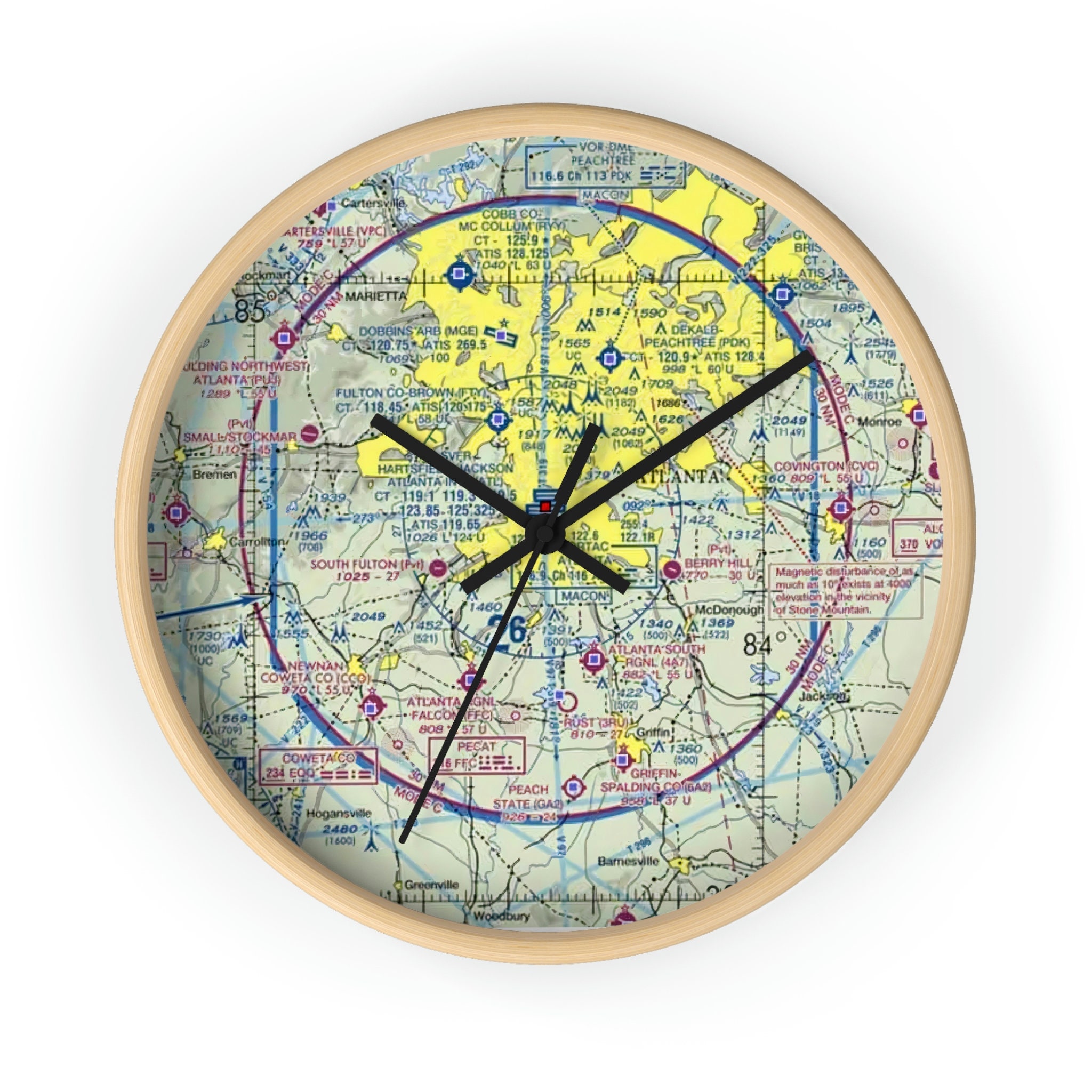Atlanta Georgia ATL Sectional Chart Pilot Flight Crew Wall - Etsy