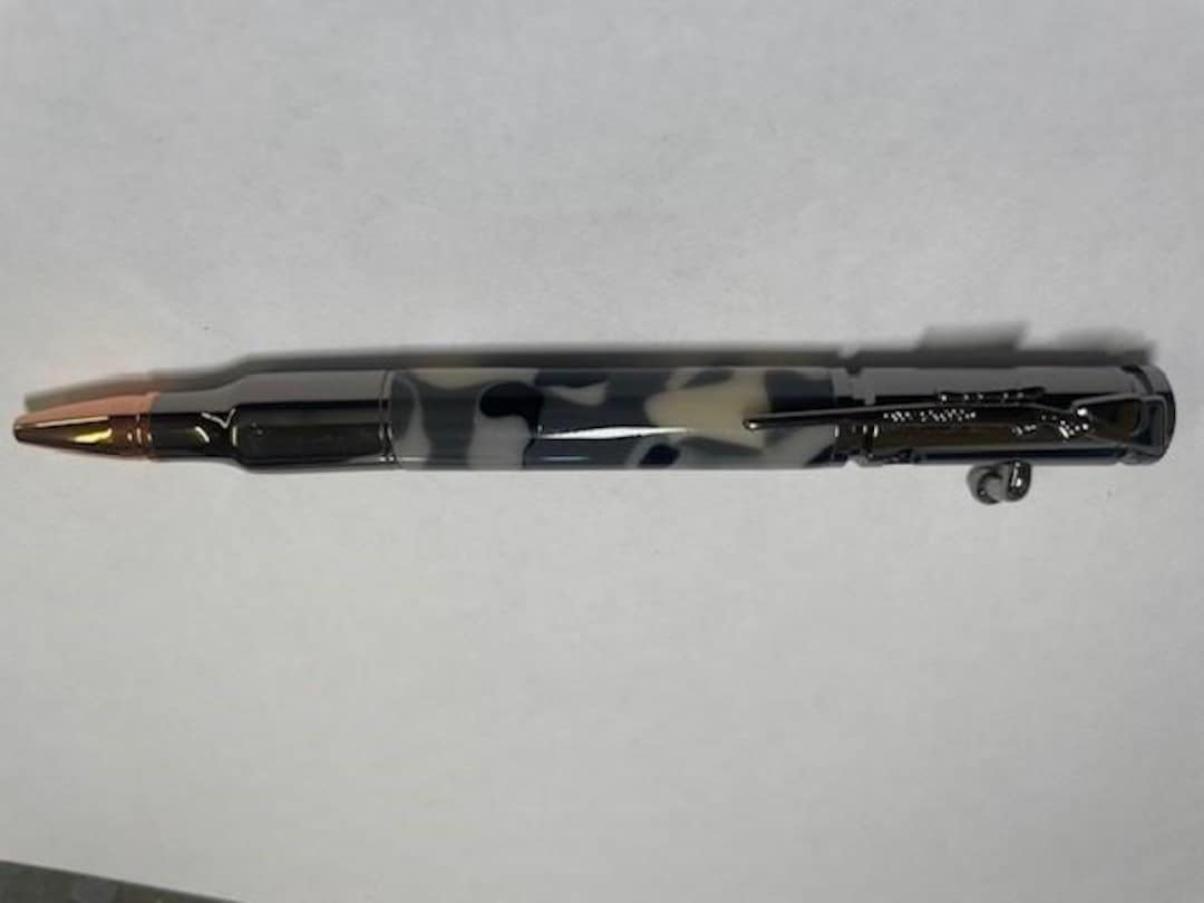 30 Caliber Acrylic Camo Grey Rifle Click Pen - Etsy