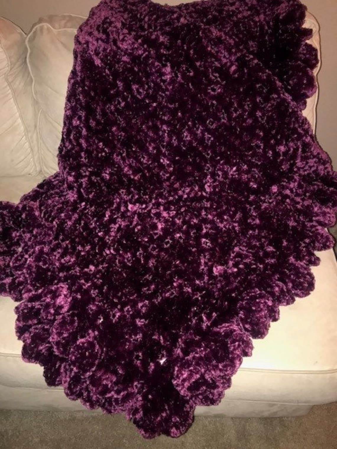 Handcrafted Crochet Velvet Afghan Blanket Ready or Made-to-order - Etsy