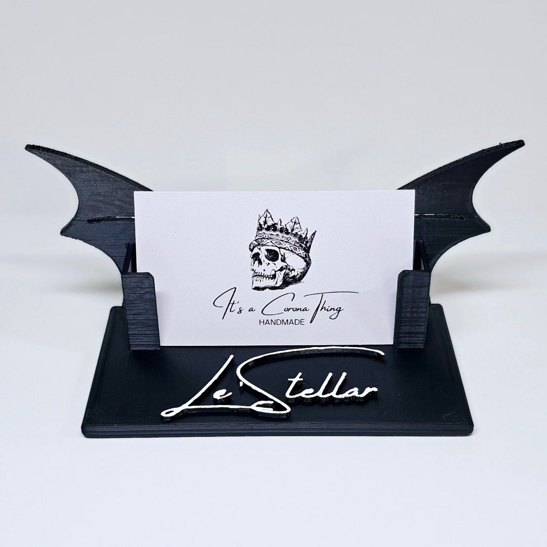 Personalized Business Card Holder, Gothic Card Holder for Desk, Unique ...