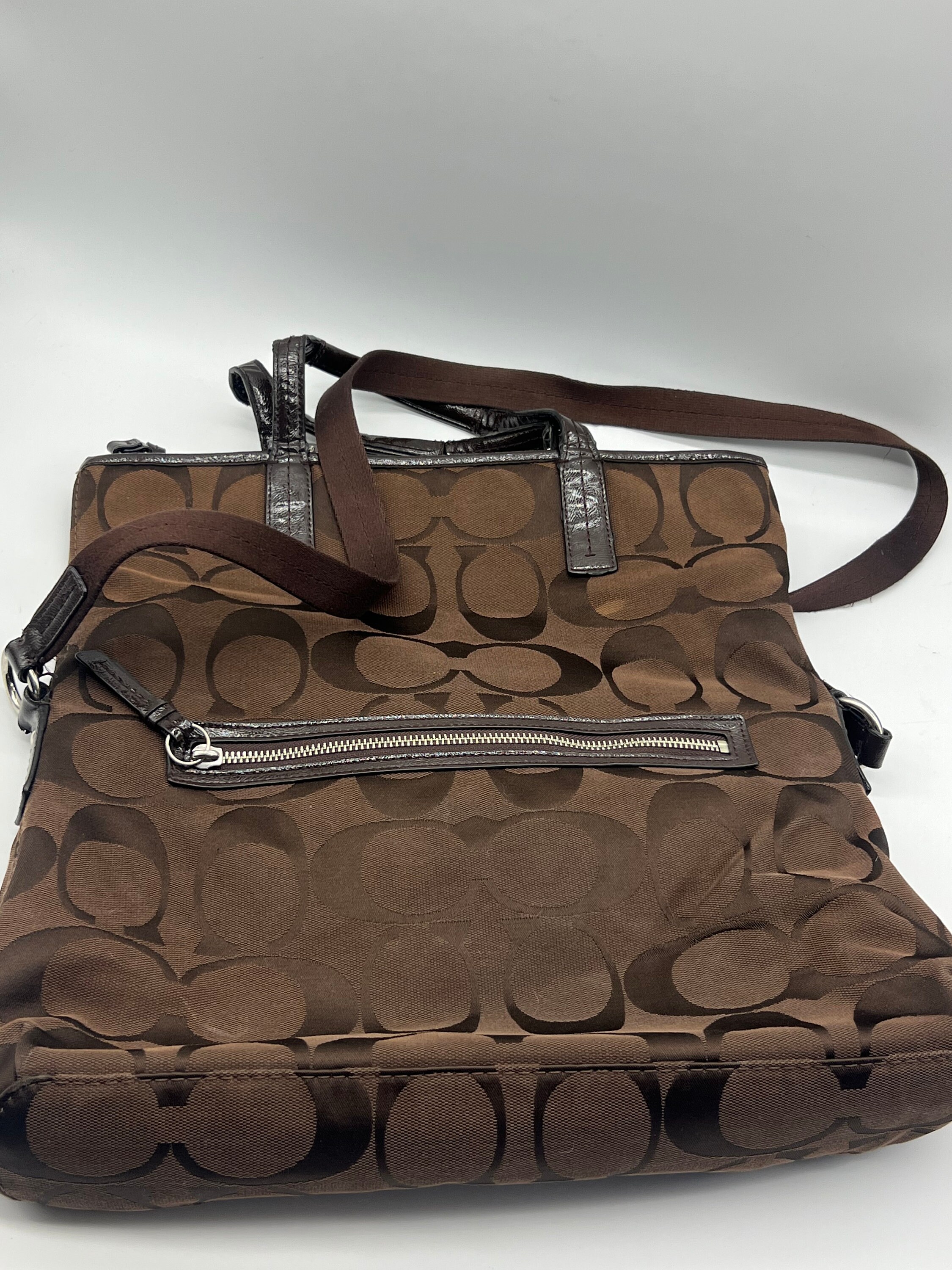 Authentic Coach Signature Fold-over Overnight Crossbody Travel Bag ...