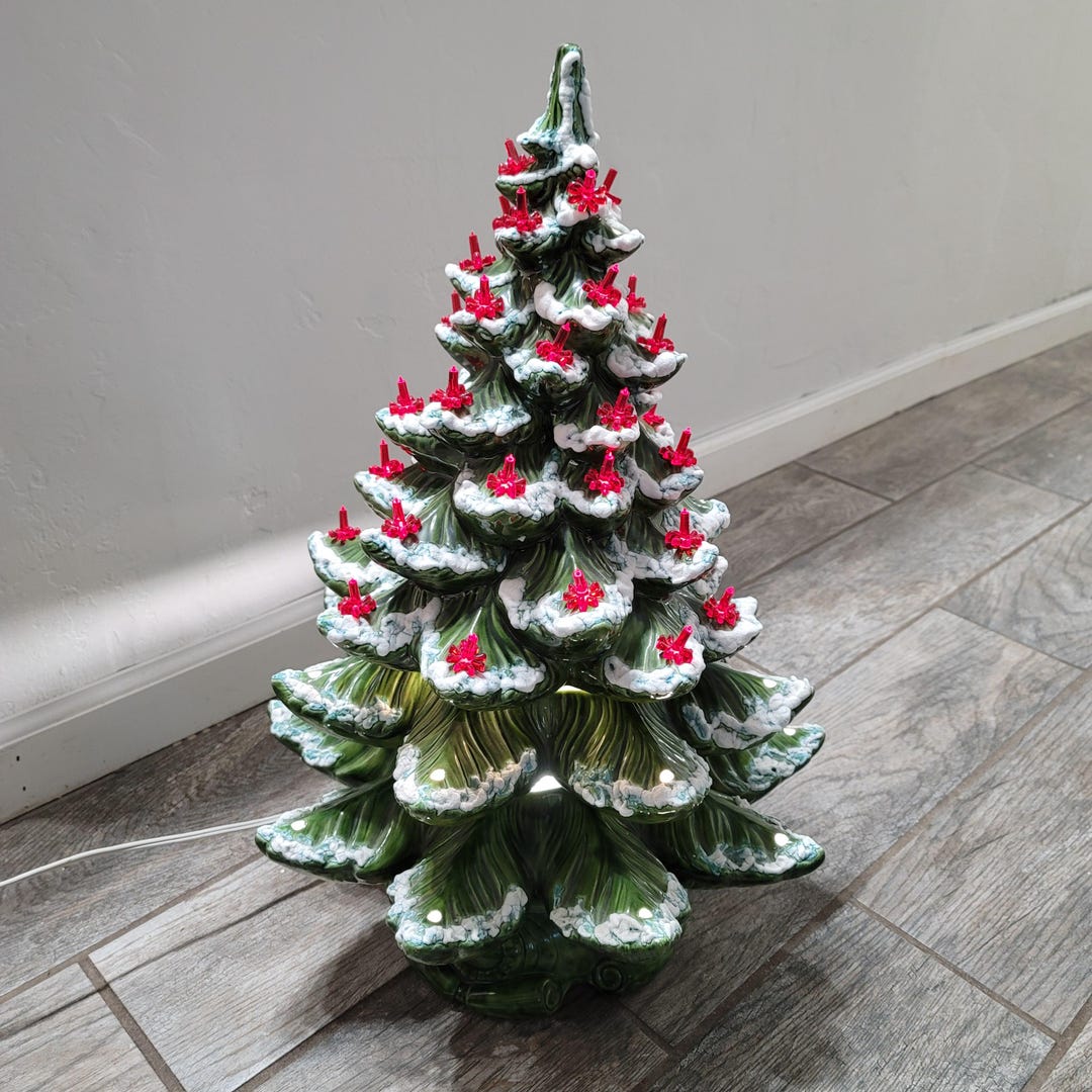 Christmas Tree Atlantic Mold Ceramic Lighted 1974 Large 22" Vtg - Etsy