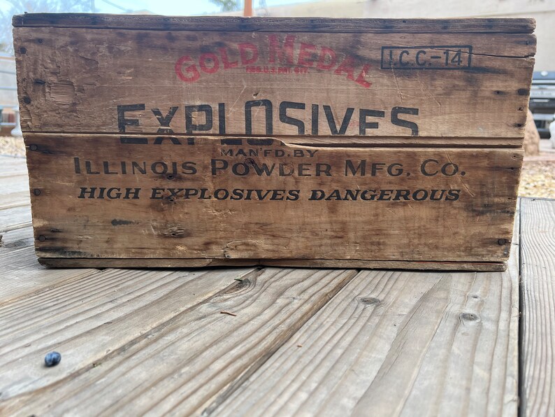 Gold Medal Dynamite Crate Wooden Box Explosives 50lb Illinois - Etsy