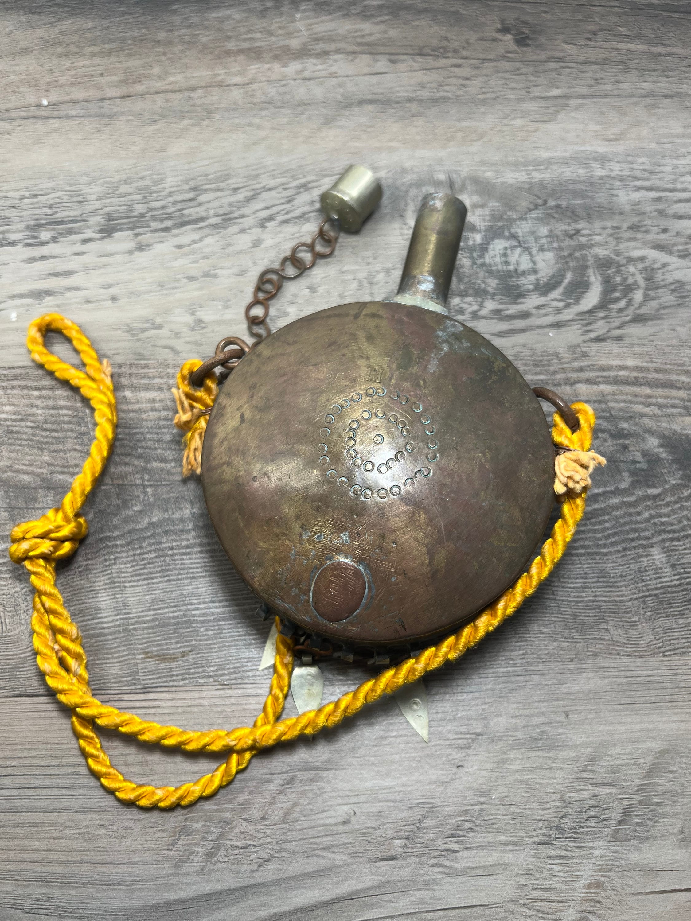 Moroccan Late 19th Century Brass, and Copper Powder Flask Antique Rare ...