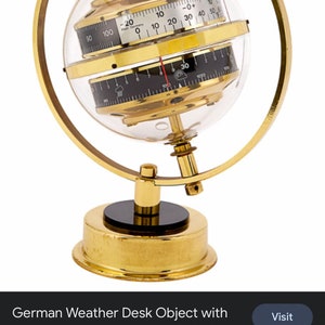 Atomic Sputnik Brass and Lucite Weather Barometer Huger W.germany 1960 ...