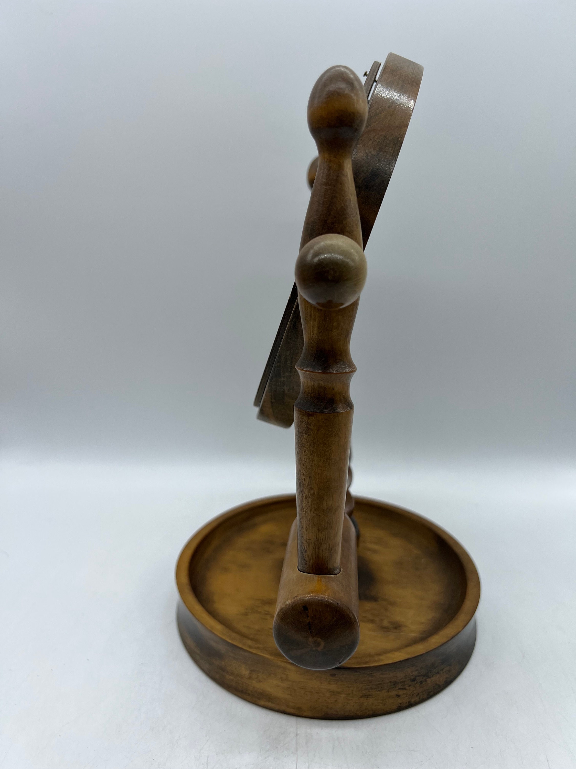Vtg Mirror Vanity Pedestal Turned Wood Spindles Tilt Spin - Etsy