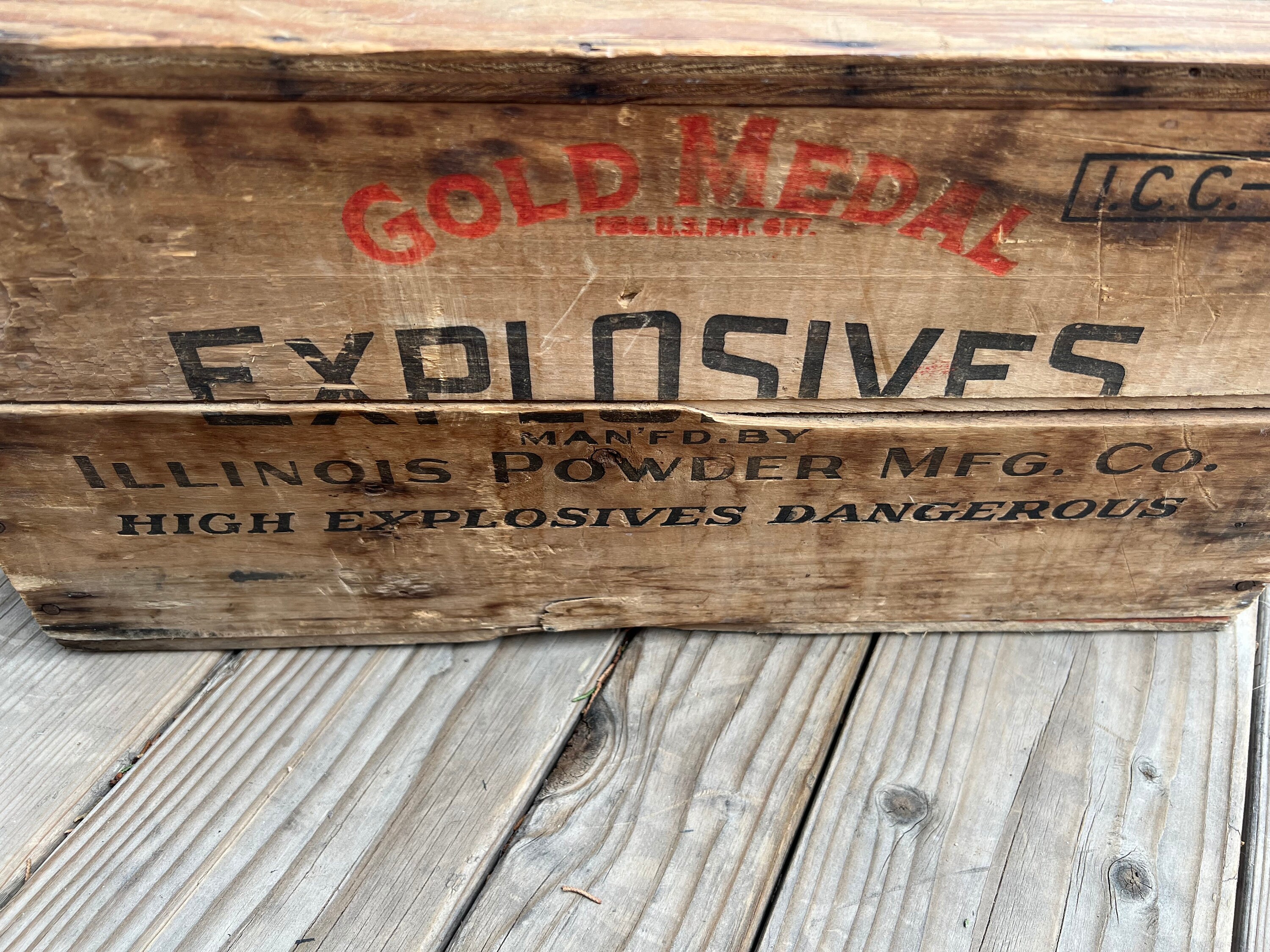 Gold Medal Dynamite Crate Wooden Box Explosives 50lb Illinois - Etsy