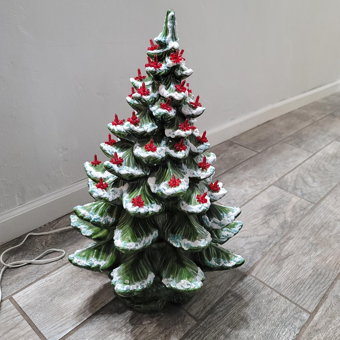 Christmas Tree Atlantic Mold Ceramic Lighted 1974 Large 22" Vtg - Etsy