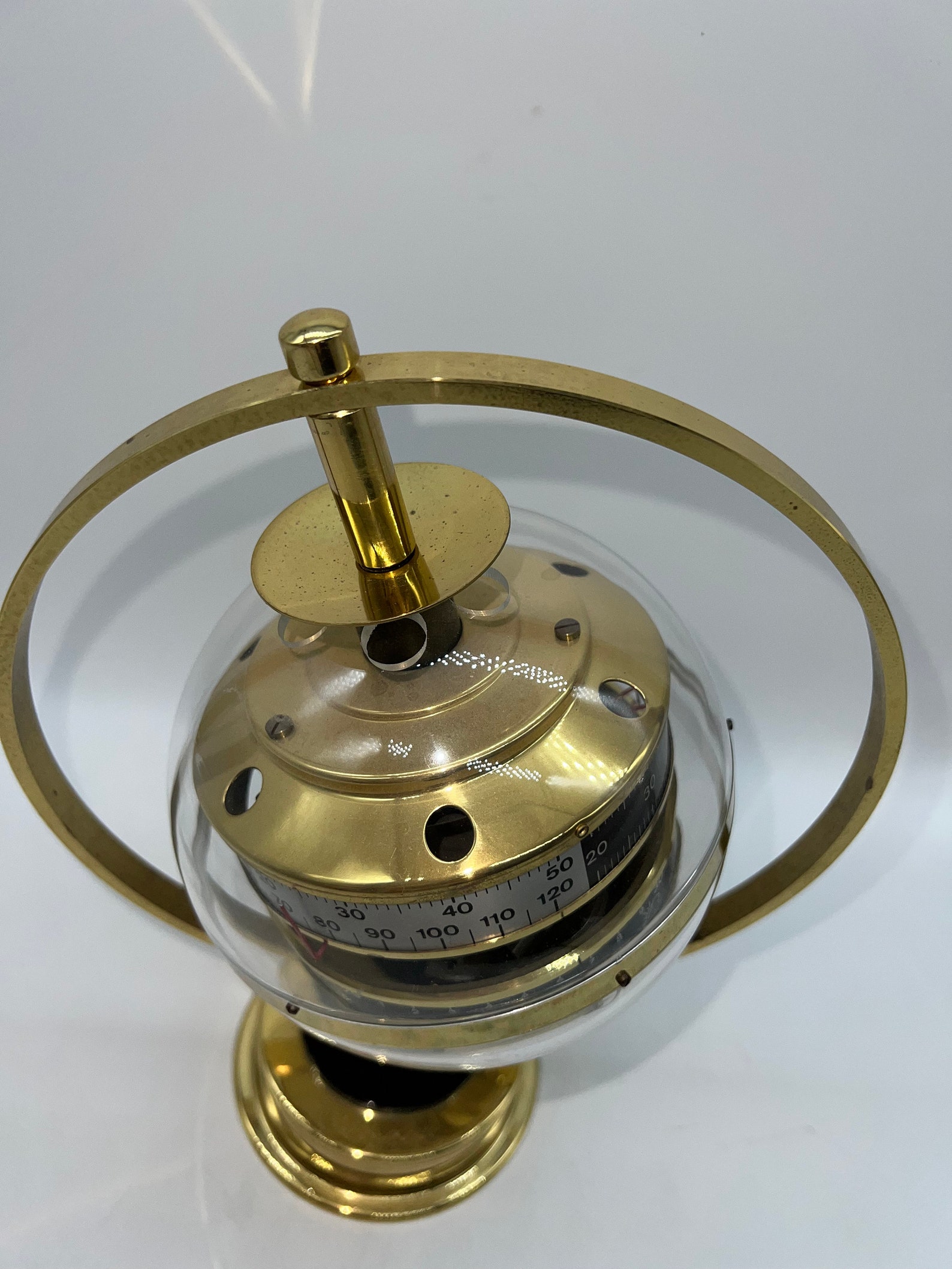 Atomic Sputnik Brass and Lucite Weather Barometer Huger W.germany 1960 ...