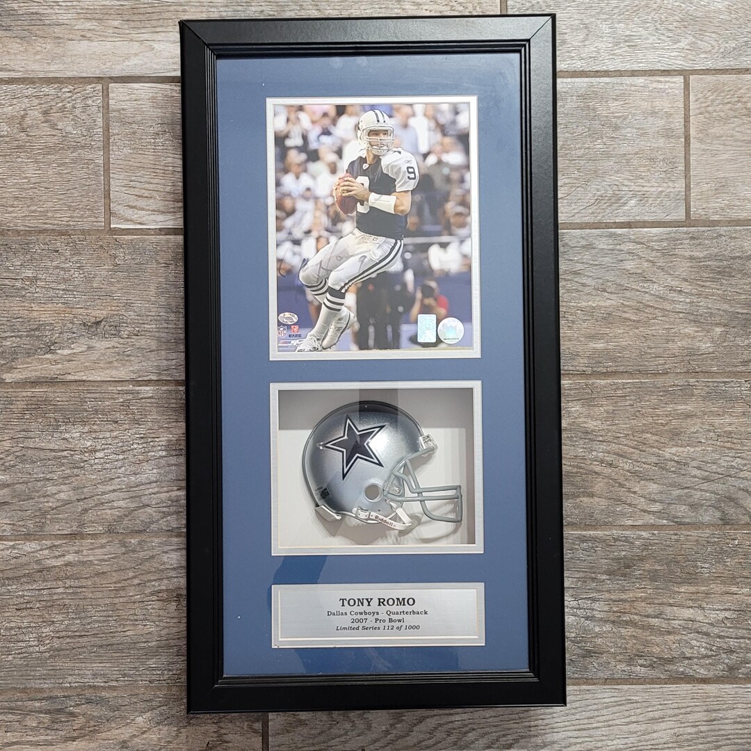 Tony Romo Autographed Shadow Box W/helmet Dallas Cowboys 14.5X26 - Etsy