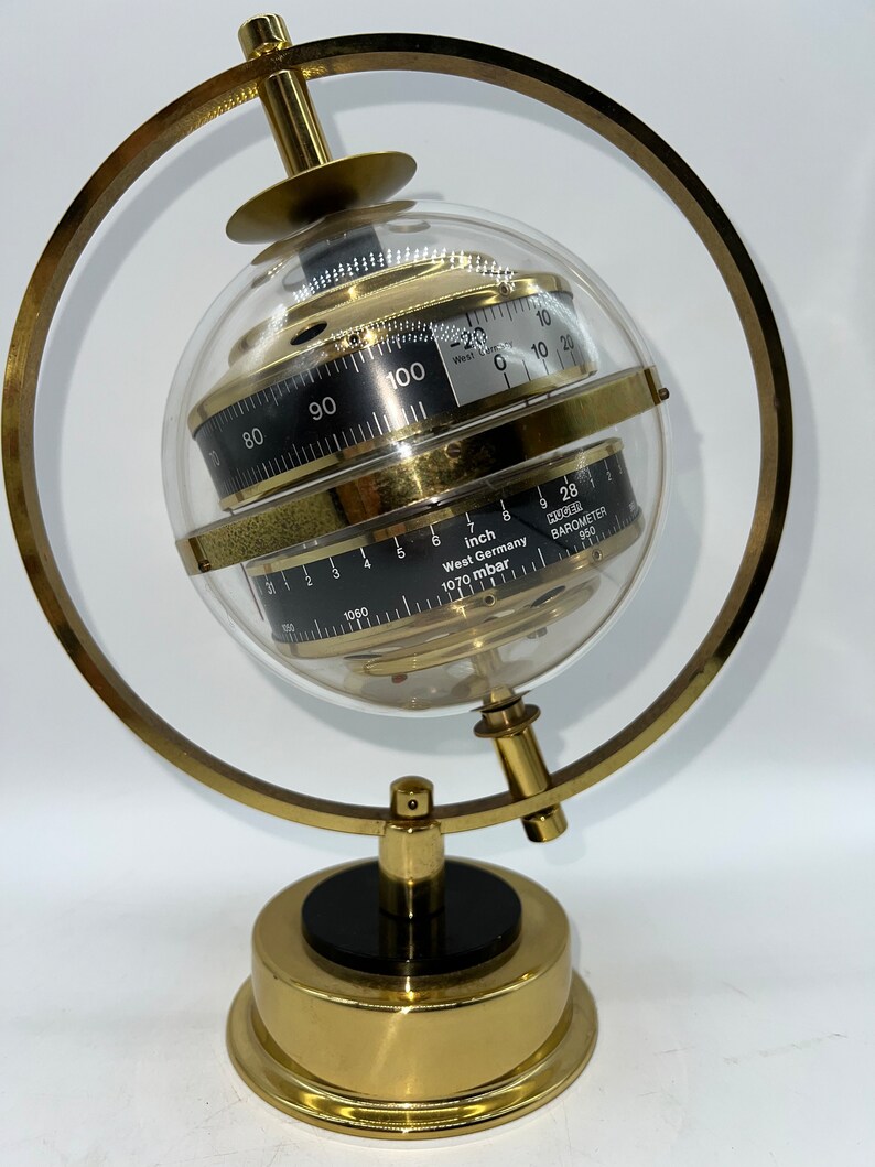 Atomic Sputnik Brass and Lucite Weather Barometer Huger W.germany 1960 ...