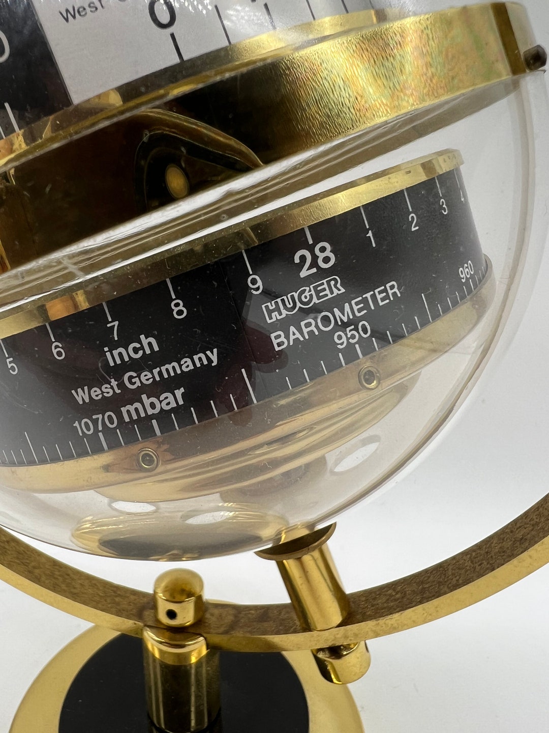 Atomic Sputnik Brass and Lucite Weather Barometer Huger W.germany 1960 ...
