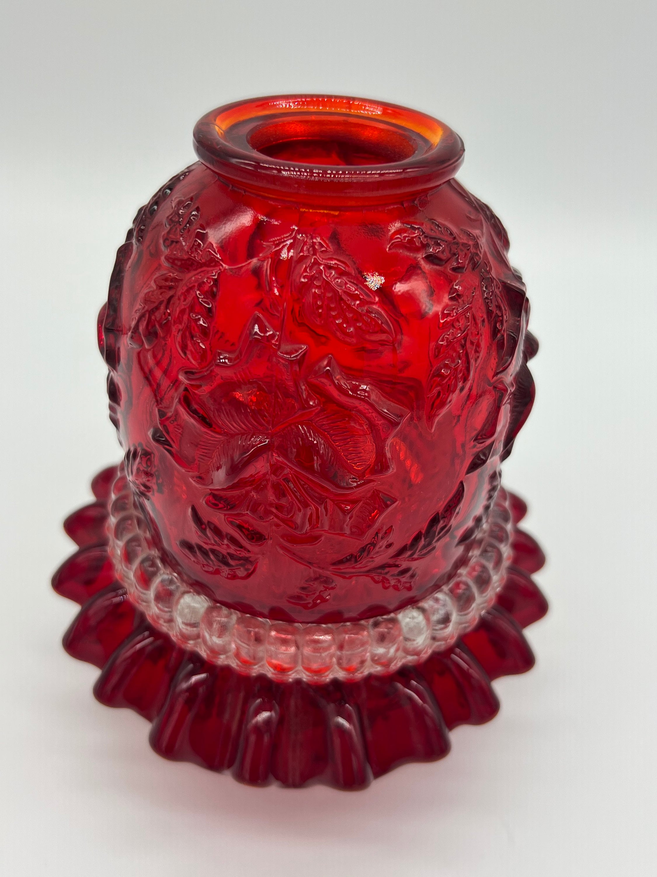 RARE Fenton L.G. Wright Red Roses Fairy Lamp 4 Piece Set HTF - Etsy