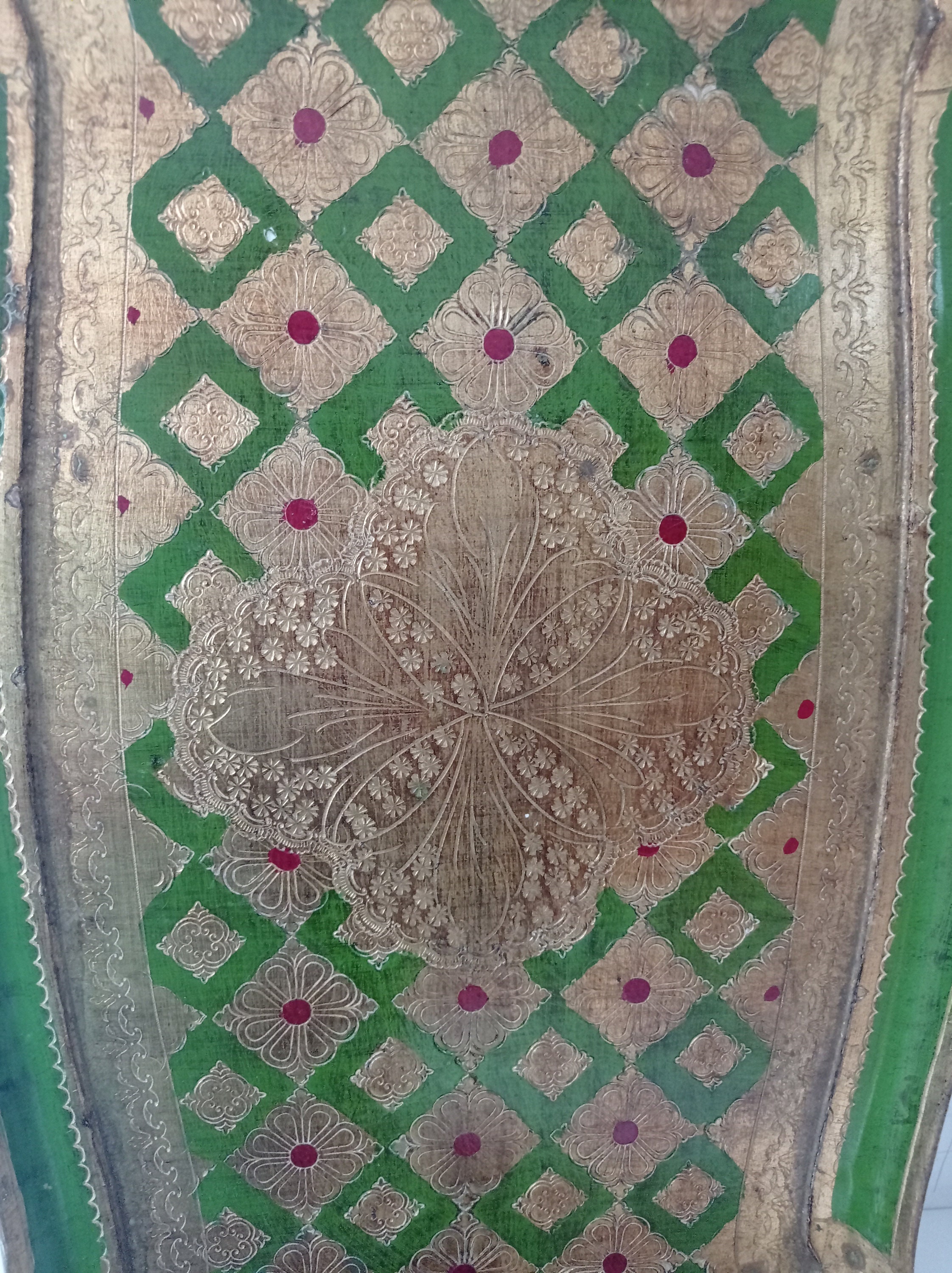 Large Florentine Tray With Gold and Green Colors Vintage From - Etsy