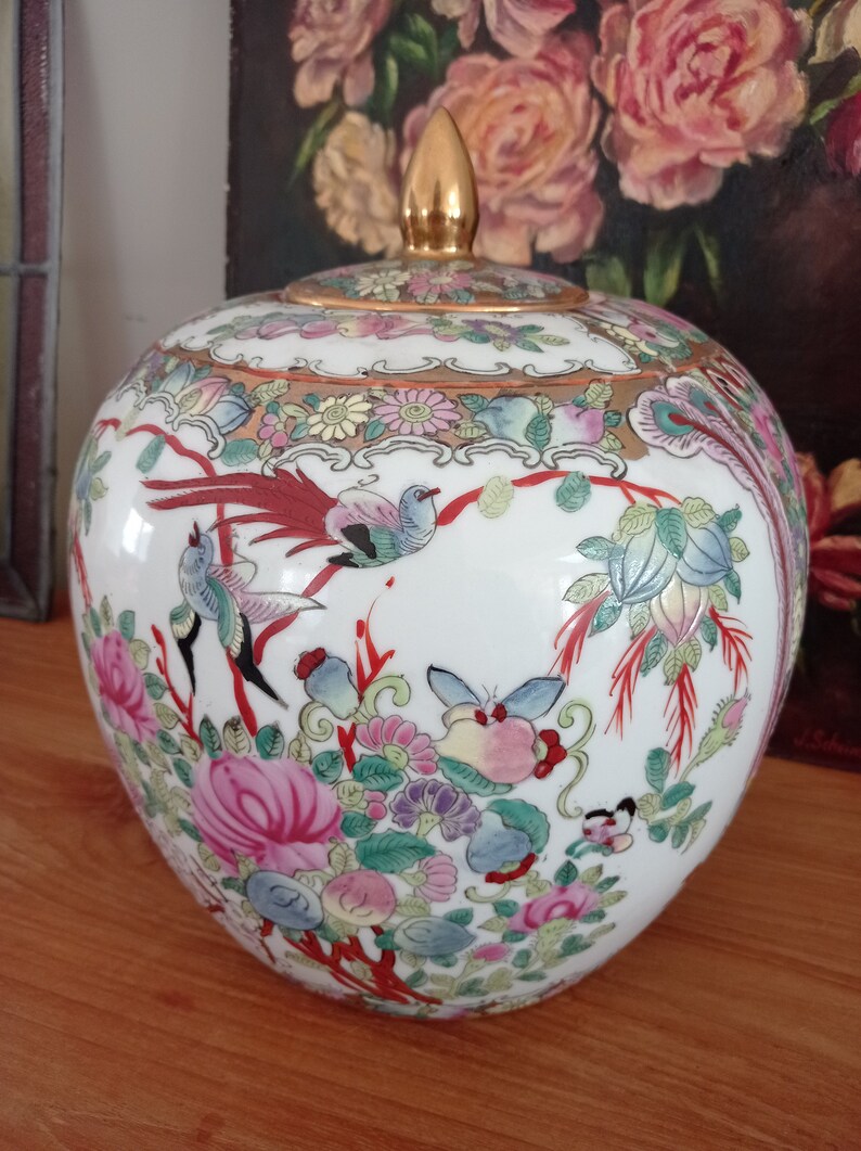 Very Beautiful Chinese Ginger Jar Decorated With Birds - Etsy