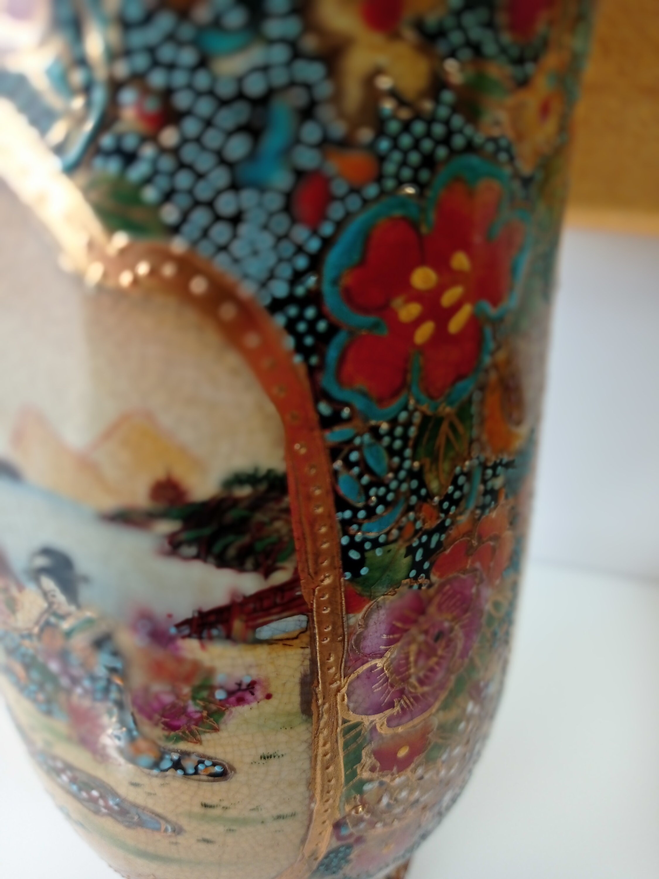Beautiful Old Satsuma Vase With Enamel and Gold Accents - Etsy