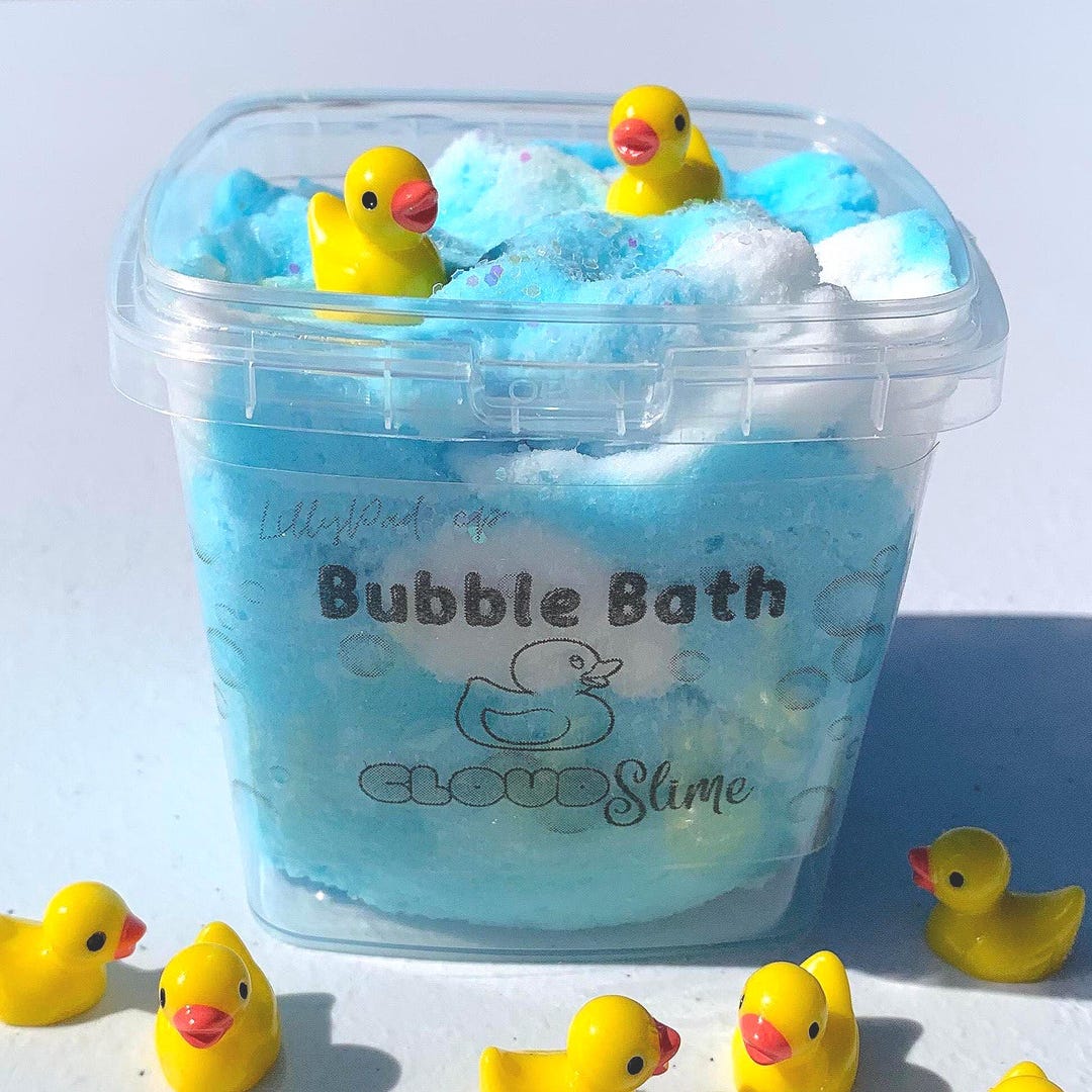Bubblebath Fluffy Cloud Slime, Bubblegum Scented Slime Kit, Blue and ...