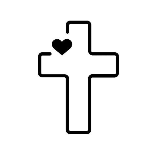 Cross With Heart Digital Print - Etsy