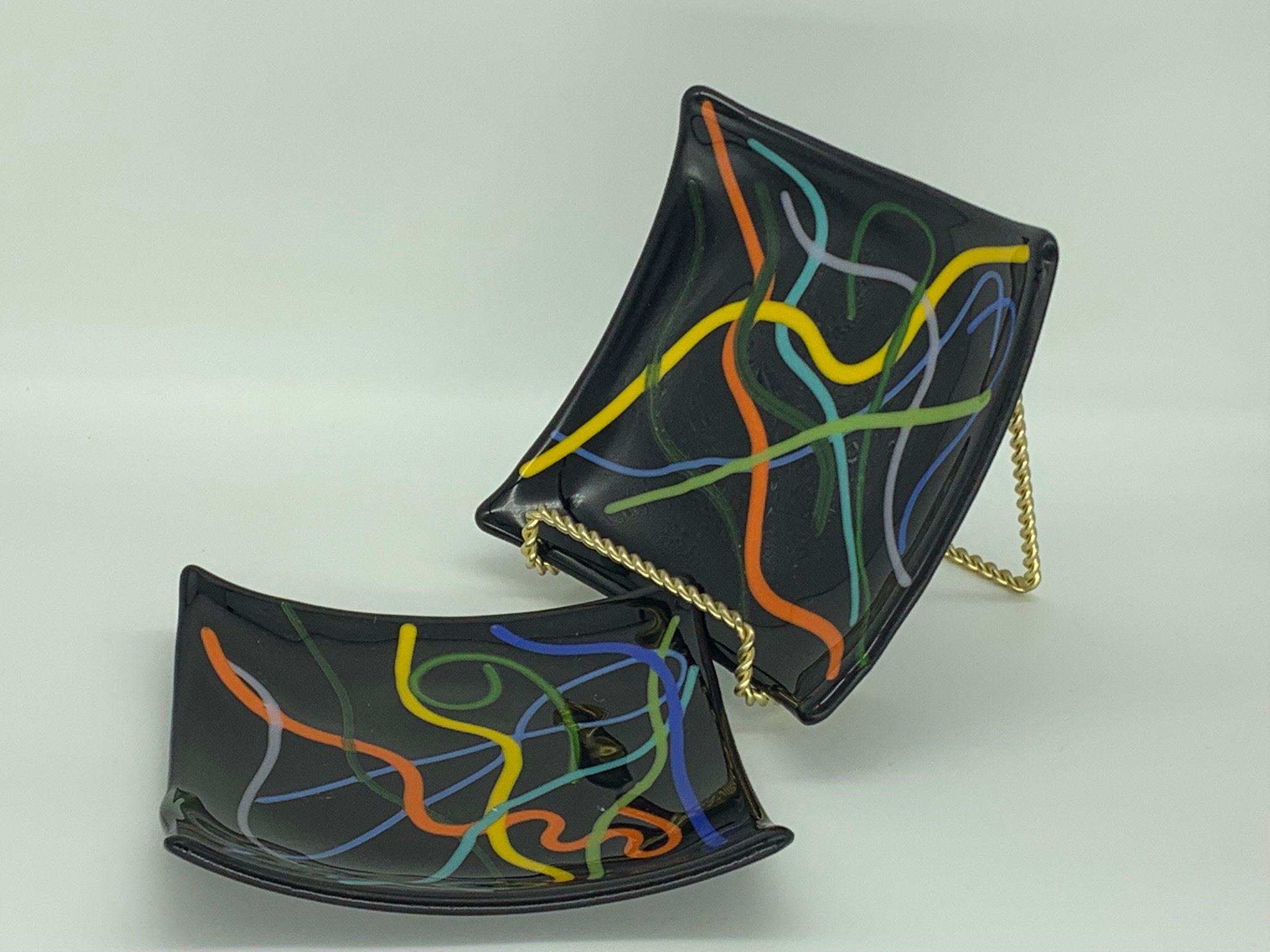 Funky Geo Glass Plates - Etsy