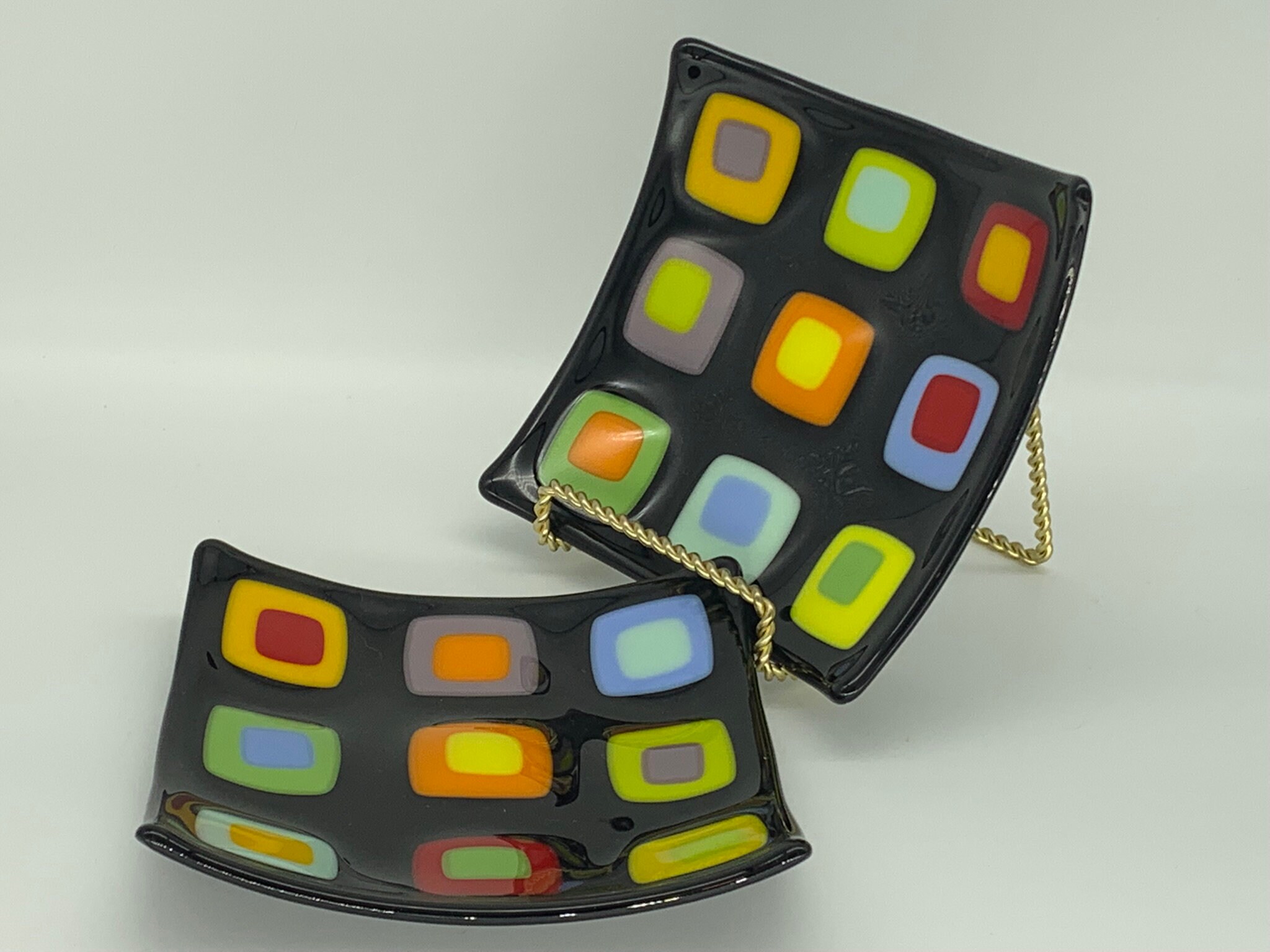 Funky Geo Glass Plates - Etsy