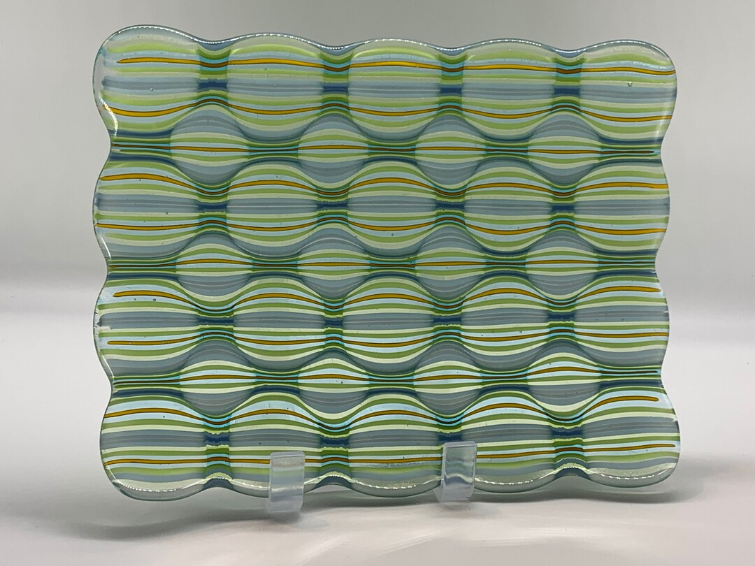 Green Glass Optic Plate - Etsy