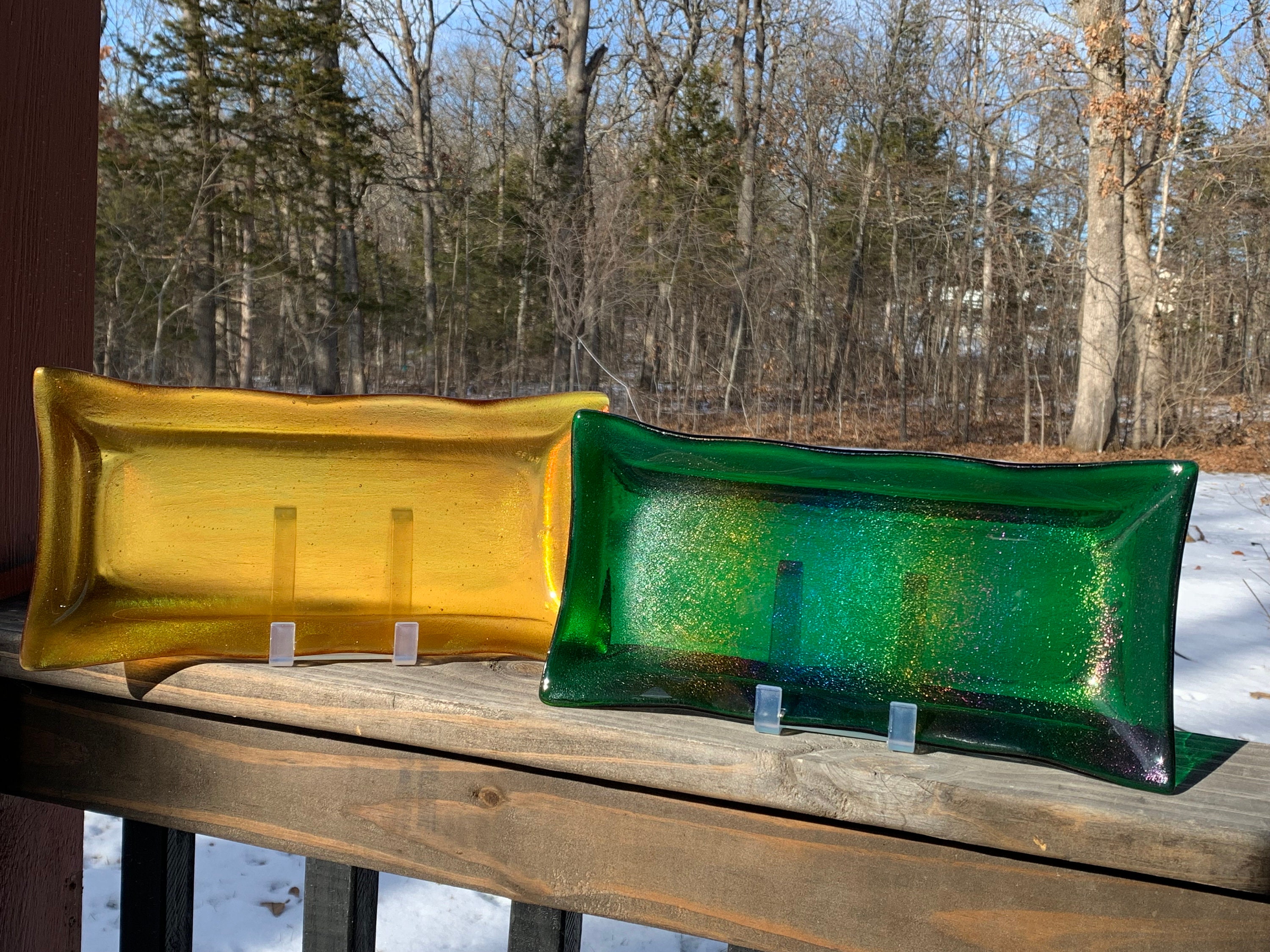 Rectangular Iridescent Ruffle Edge Platters - Etsy