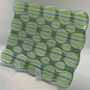 Green Glass Optic Plate - Etsy