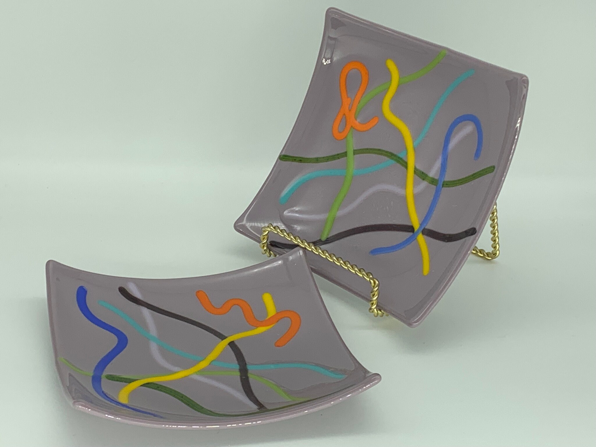 Funky Geo Glass Plates - Etsy