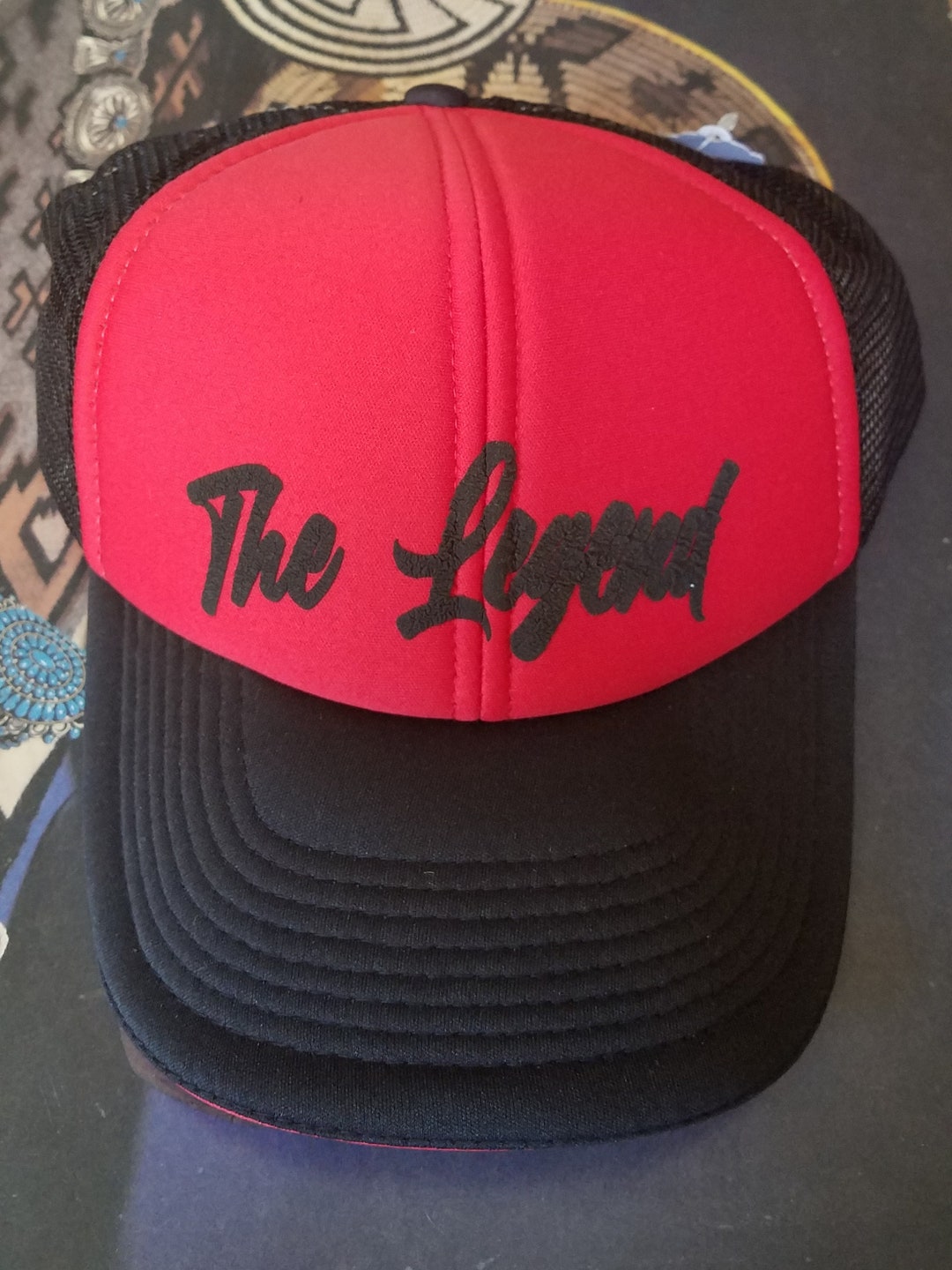The Legend-father's Day Trucker Hat - Stylish and Comfortable Red Hat ...