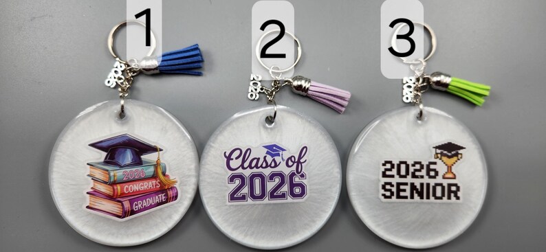 Handmade 2026 Graduation Keychain, Senior Class Resin Charm - Etsy