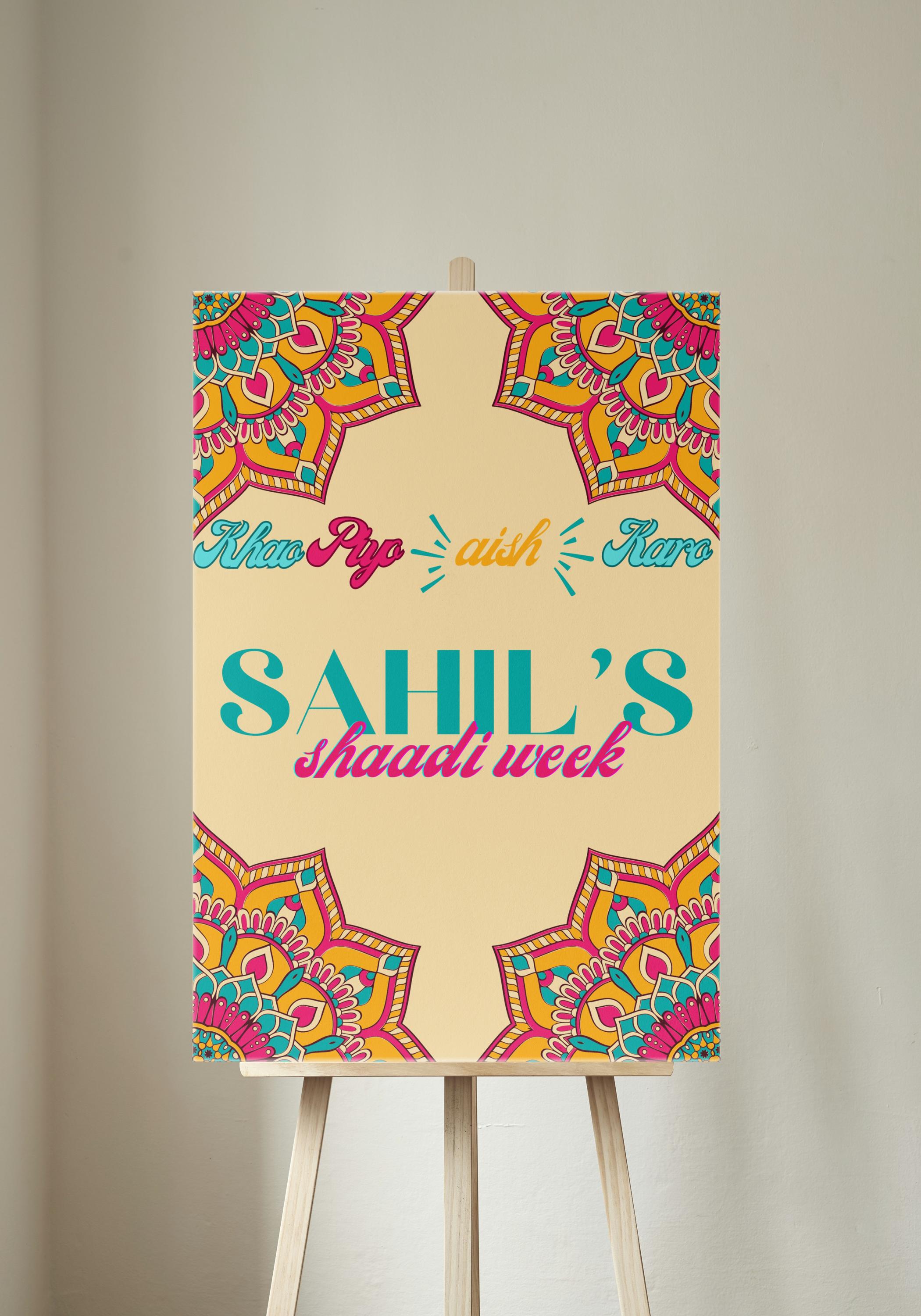 Khao Piyo Aish Karo - Shaadi Week Sign - Etsy