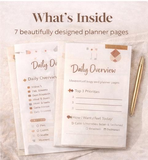 Daily Wellness Planner | Self Care Planner, Fitness and Mood Tracker ...