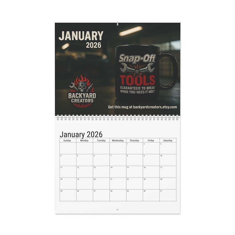 Mechanic Quotes 2026 Wall Calendars, Garage Decor, Automotive Calendar ...