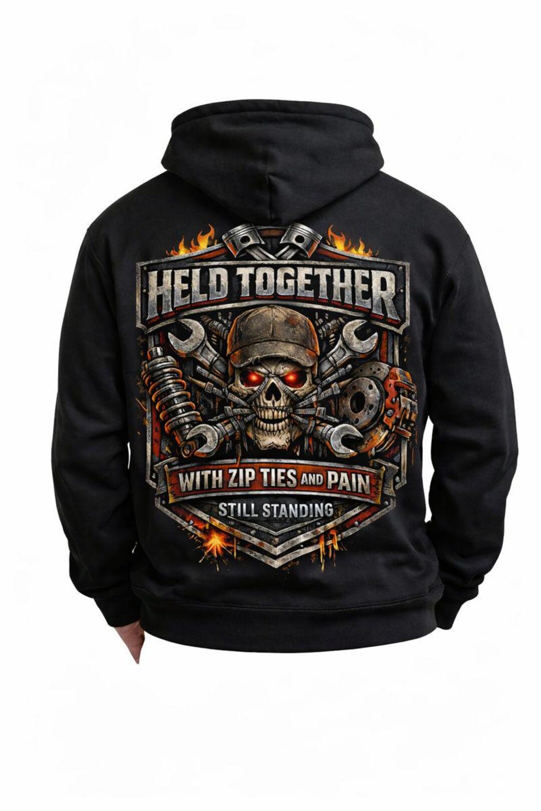 Held Together With Zip Ties and Pain Hoodie - Etsy