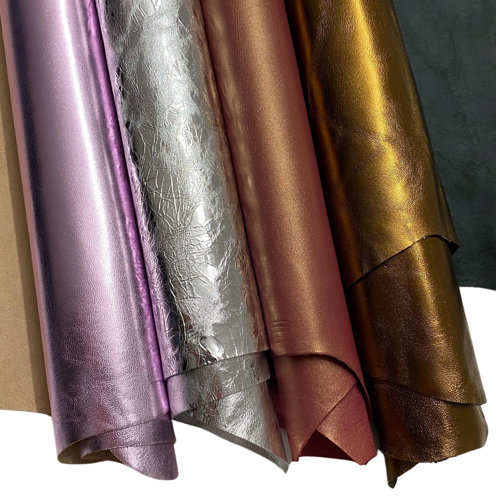 Genuine Leather Sheets Metallic, Italian Nappa Leather Soft Lambskin ...